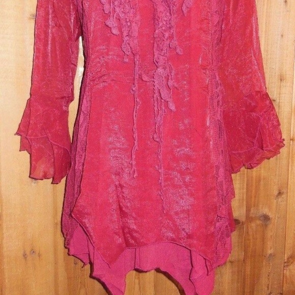 Pretty Angel | Tops | Nwt Pretty Angel Bolero Tunic Blouse Burgandy ...